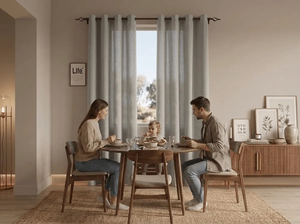 Závěs TAVIO 140x250 cm, světle šedý Zavěšení: Řasící páska