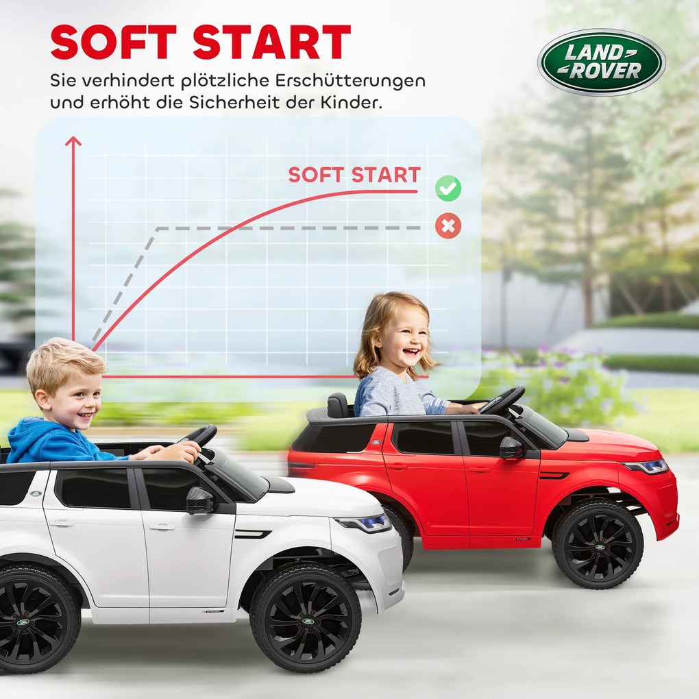 Dětské elektrické autíčko AIYAPLAY 12V Land Rover Discovery Sport s 2,4G dálkovým ovládáním, hudbou, klaksonem, elektrické vozidlo s LED světly, USB/…