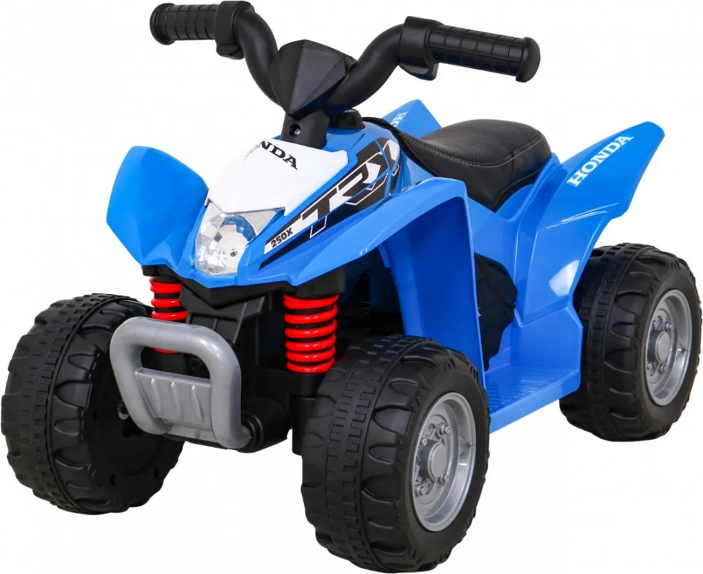 Ramiz Čtyřkolka Honda 250X TRX na baterie modrá + klakson + LED + ekokůže