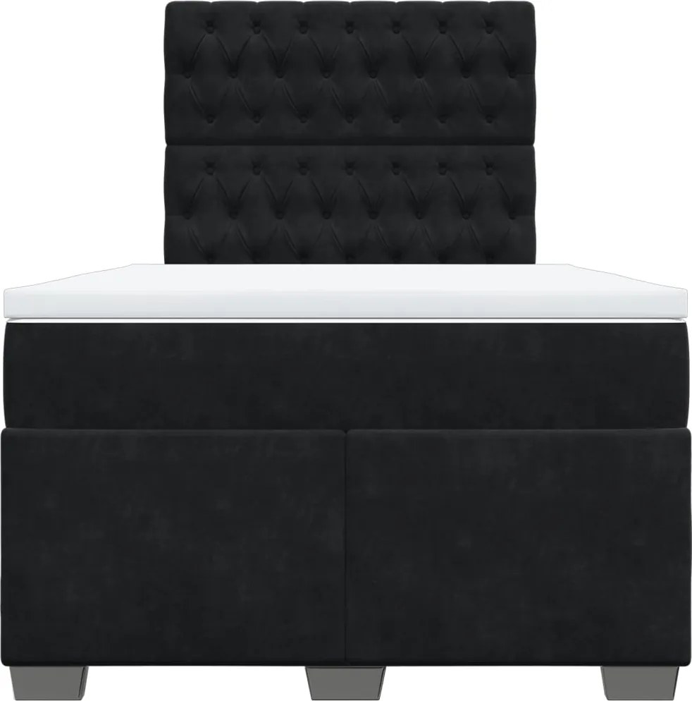 Box spring postel s matrací černá 120 x 190 cm samet 3290866