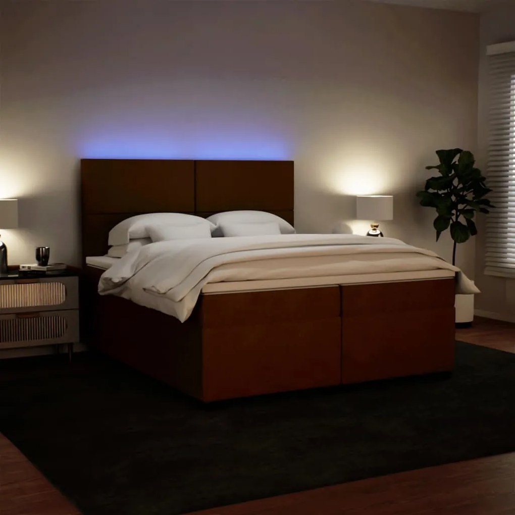 Box spring postel s matrací růžová 200x200 cm samet 3293301