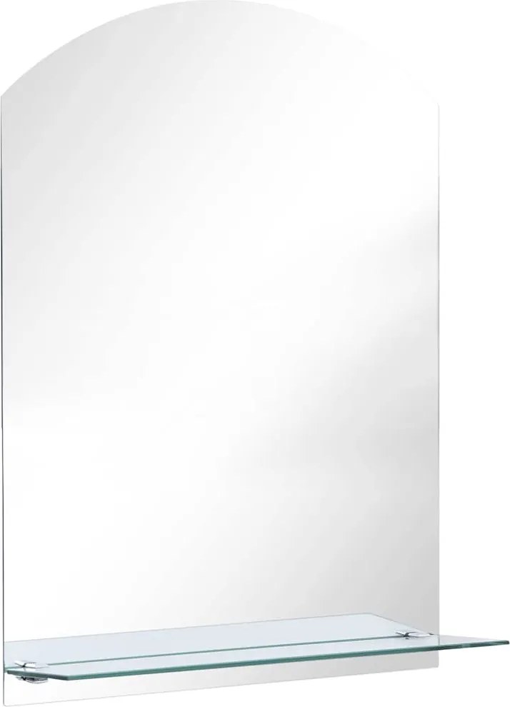 Nástěnné zrcadlo s policí 50 x 70 cm tvrzené sklo 249432