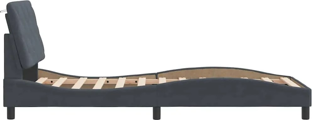 Rám postele bez matrace tmavě šedá 90 x 190 cm samet 3207894