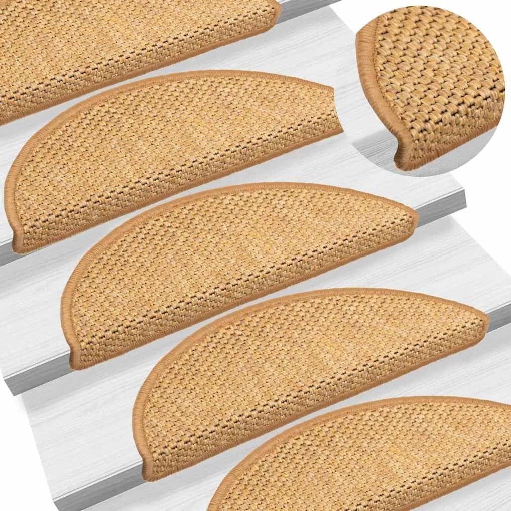 Samolepicí rohože na schody Sisal-Look 30 ks 56x17x3 cm Sisal 3365865