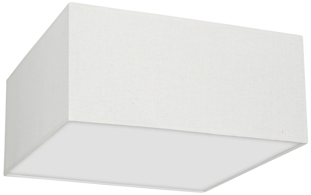 Stropní svítidlo Albion Square, 1x bílé bavlněné stínítko, (bílé plexisklo), (40cm)