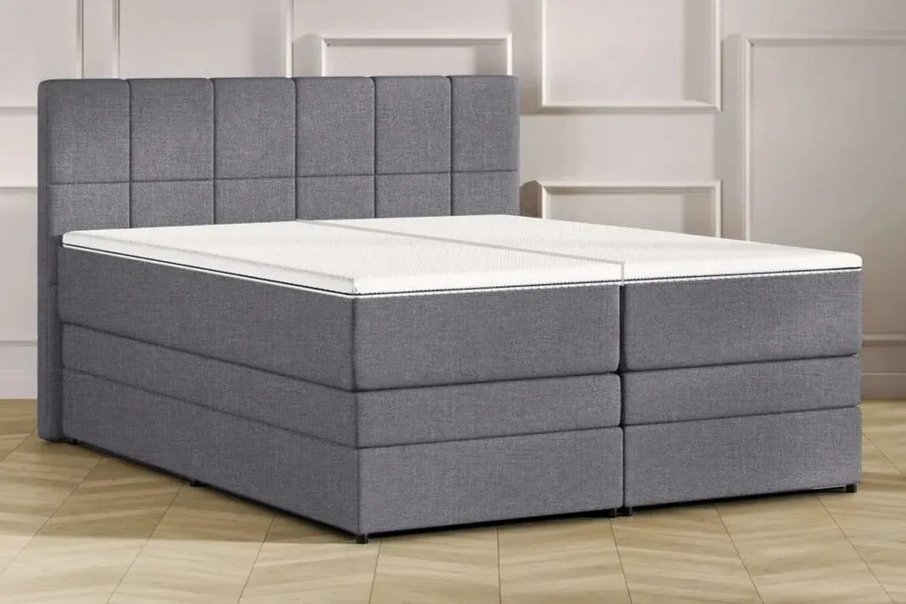 Kontinentální postel Emma Premium boxspring 200x180 (typ I), tm. šedá (sawana 21)