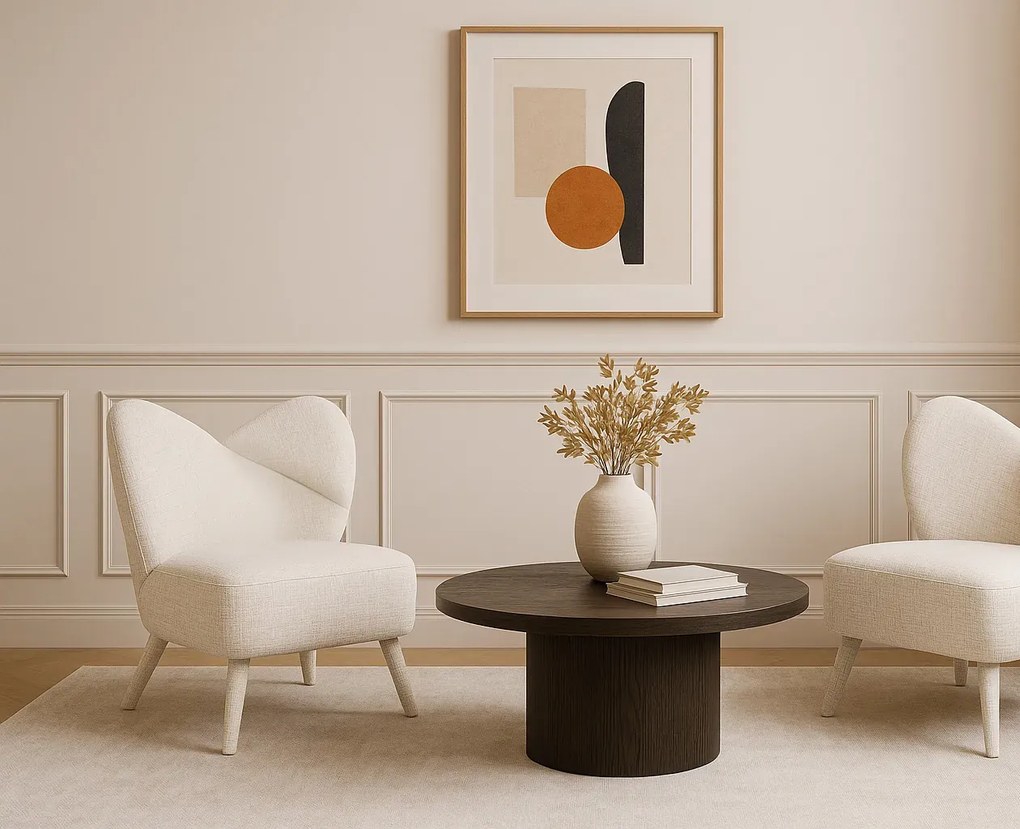Designové křeslo Leith lounge bouclé béžové