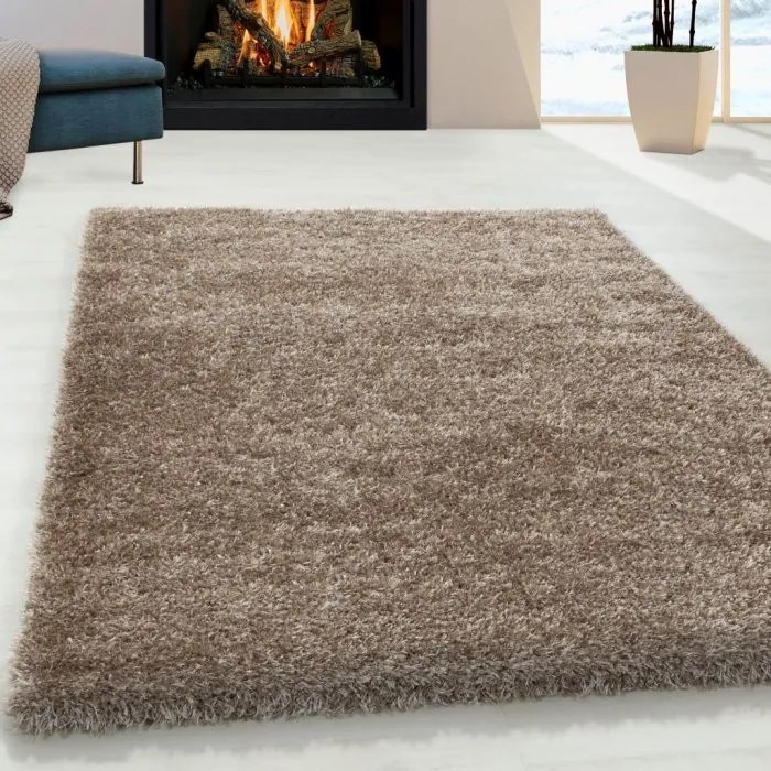 Vopi | Kusový koberec Brilliant shaggy 4200 taupe - 120 x 170 cm