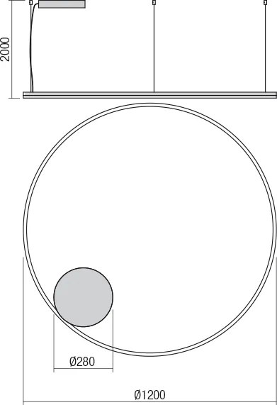 Redo group Redo Orbit direct, závěsné kruhové svítidlo, 76W LED 4000K DALI, bílá, prům. 120cm
