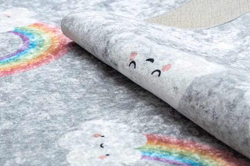 Dywany Łuszczów, Dětský kusový koberec Junior 52063.801 Rainbow grey, 120x170, šedá, dětský pokoj