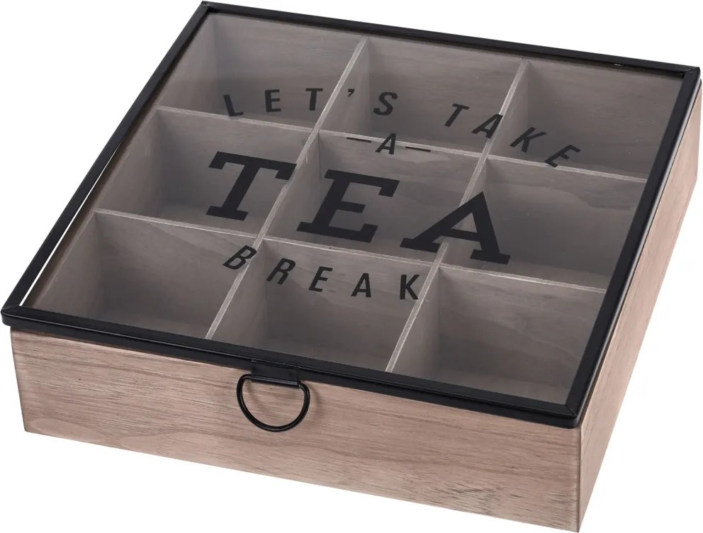 Dřevěný box na čaj, 9 přihrádek (8719202468304)