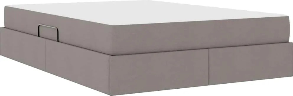 Postel s úložným prostorem a matrací Taupe 140 x 200 cm 3399667