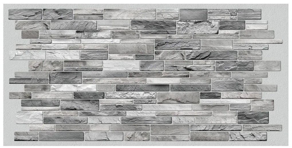 Wall Art Decor, PVC obkladové 3D panely Kámen štípaný šedý