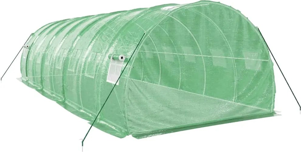 Skleník s ocelovým rámem zelený 24 m² 8 x 3 x 2 m 3188041