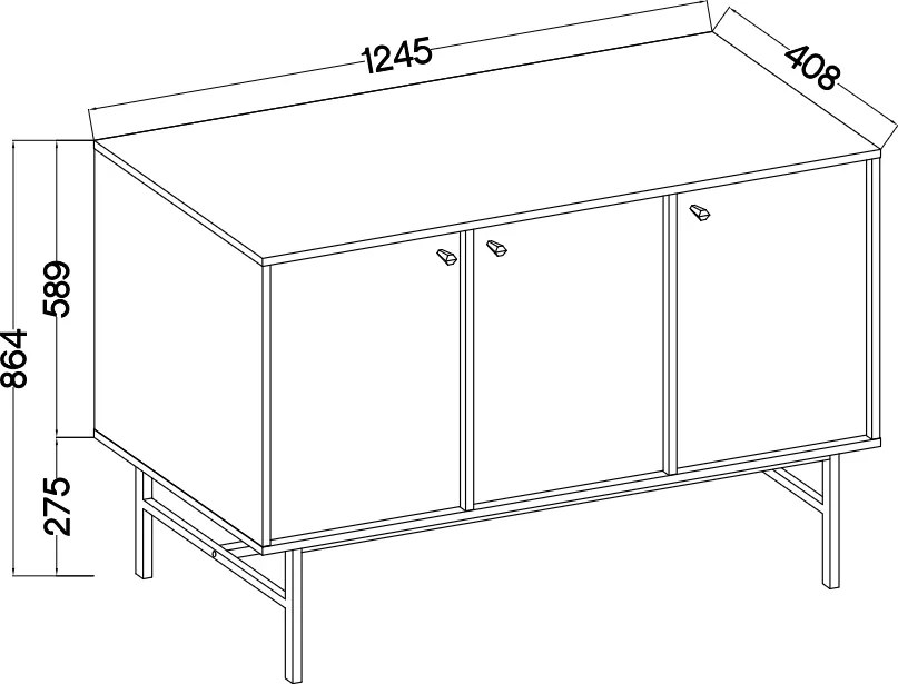 FALCO Komoda Tomila 813/3 Odstín: Černý grafit