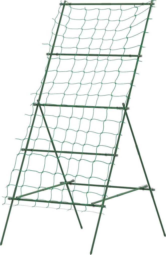 Outsunny Ocelový Růžový Trellis bez Rzi A-Rám Podpora pro Lezení Rostlin 101x133x227 cm Zahradní Trellis pro Zeleninu a Květy | Aosom