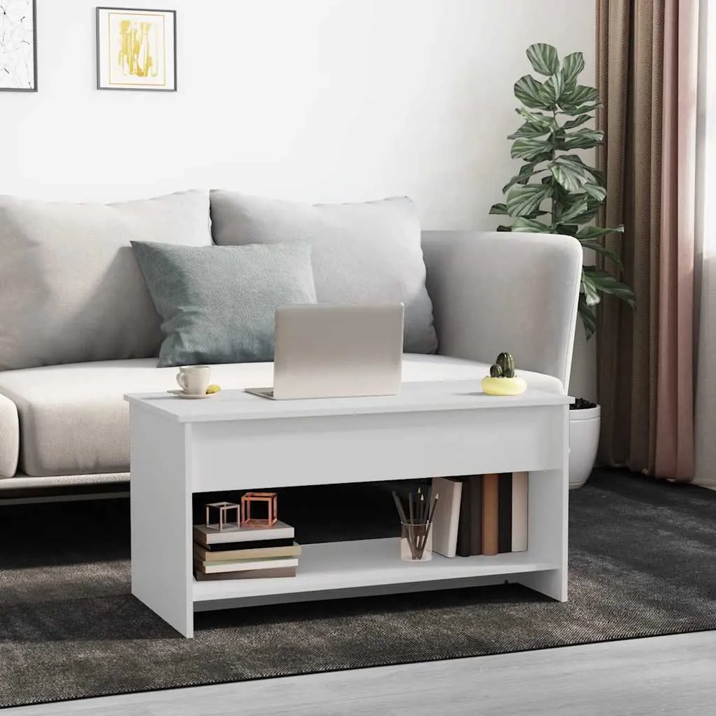 vidaXL Konferenční stolek 102 x 50 x 52,5 cm kompozitní dřevo [809647] Barva: bílá s vysokým leskem