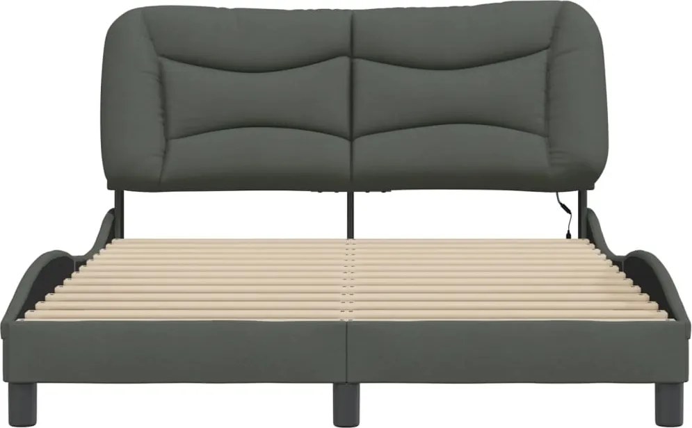 Rám postele s LED bez matrace Hvar Tmavě šedá 120x200 cm Látka 3213691