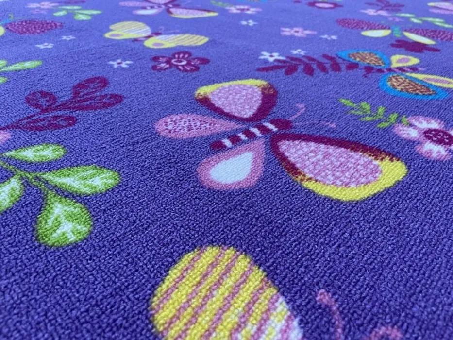 Vopi Dětský koberec Motýlek 5291 fialový 160 x 240 cm