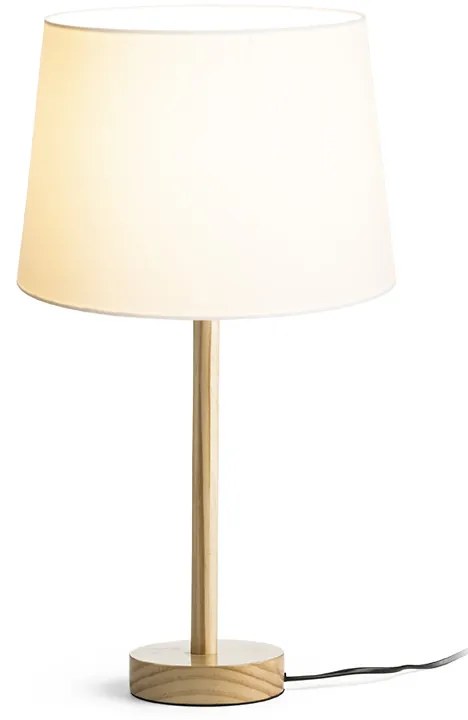 RENDL R14035 MAUI/AMBITUS stolní lampa, dekorativní Polycotton bílá/dřevo