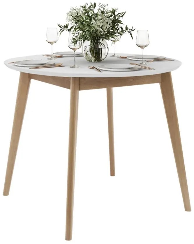 Kulatý jídelní stůl Orion classic Bílo/Dubový 94 cm Daiva Casa