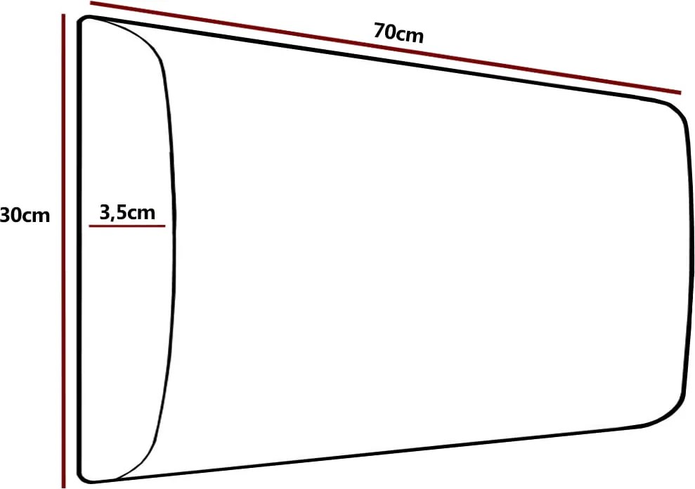 Eka Čalouněný panel Trinity 70 x 30 cm - Světlá hnědá 2306