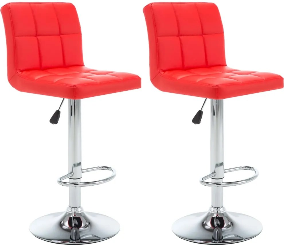 Barové židle Pasan z umělé kůže 2 ks | červené