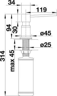 BLANCO GmbH + Co KG Dávkovač saponátu Blanco LATO Silgranit antracit + chrom lesk 525810