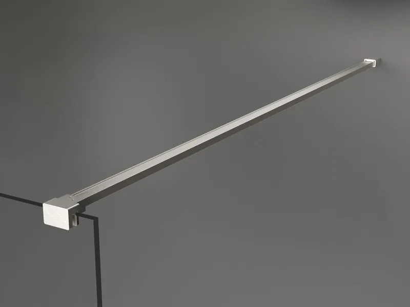 Mexen Kioto, sprchová zástěna Walk-In 80 x 200 cm, 8mm čiré sklo bílý vzor, broušená ocel profil, 800-080-101-97-97