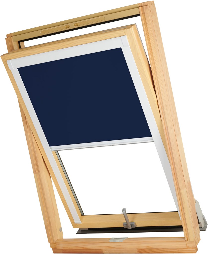 Dekodum Termoizolační roleta na střešní okno typu VELUX MK06/M06/306 Barva látky: Navy Silver, Barva profilu: Bílá