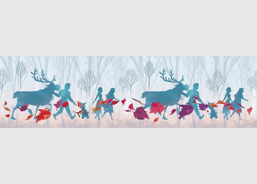 Dětská samolepící bordura na zeď Disney Ledové království Siluety | 5 m x 9.7 cm | DWBD8160