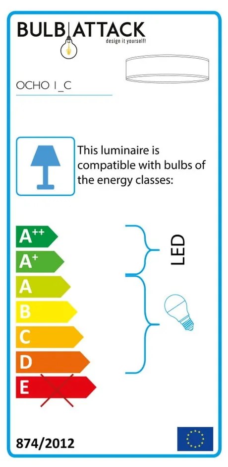 Světle hnědé stropní svítidlo se stínidlem z přírodní dýhy Bulb Attack Ocho, ⌀ 40 cm