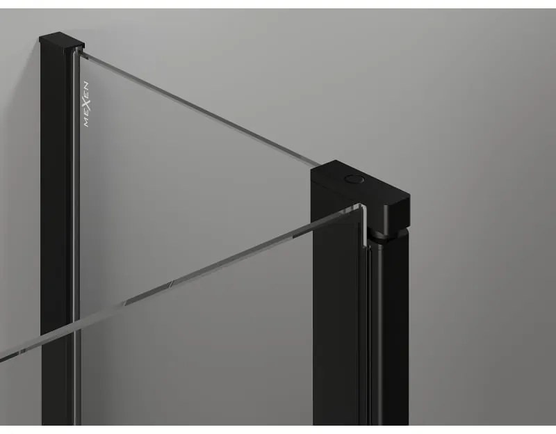 Mexen, Mexen Mist L Duo výklopný sprchový kout 105 x 90 cm, černý rám - 8A4L-105L-090P-70-70