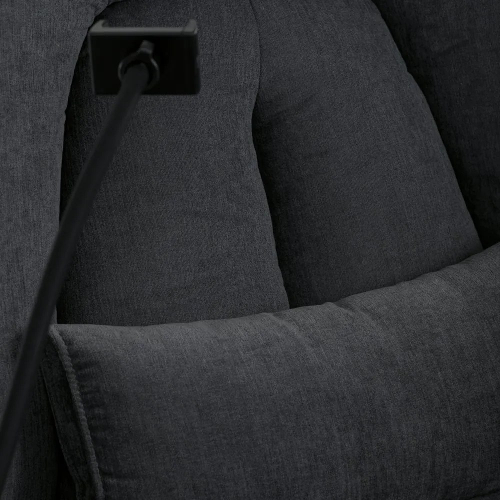 TV polohovací křeslo s elektrickým zabudovaným ovládáním LUMIO — šedá látka, nosnost 160 kg Autronic