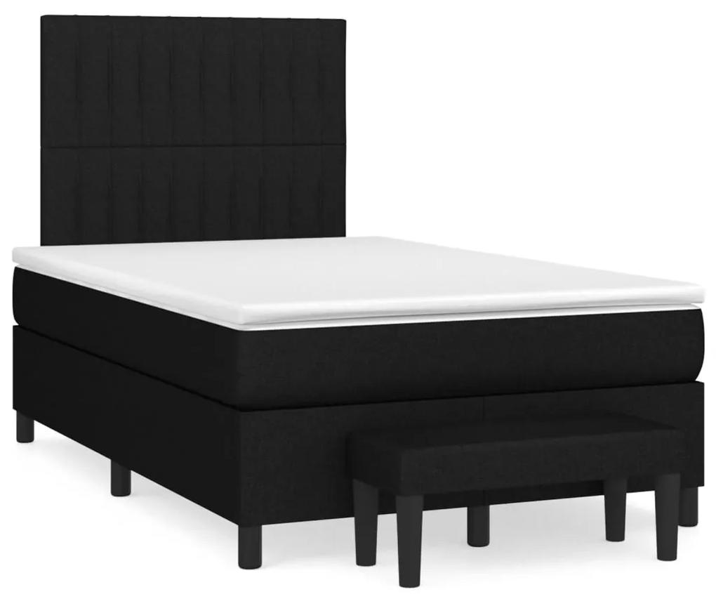 Box spring postel s matrací černá 120x190 cm textil,  3270371