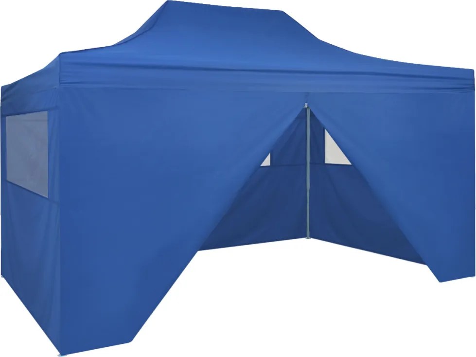 Nůžkový pavilon 3x4,5m se stěnami modrý