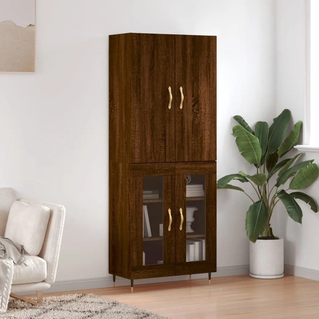 vidaXL Skříň highboard 69,5 x 34 x 180 cm kompozitní dřevo [3195716] Barva: šedá sonoma