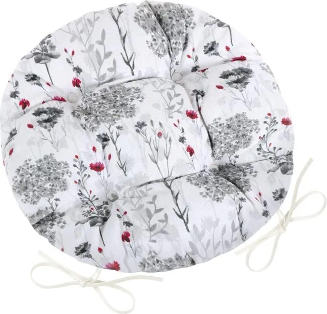 Bellatex Sedák DITA kulatý prošívaný Šedá,Červená,Bílá 40 cm, (průměr)