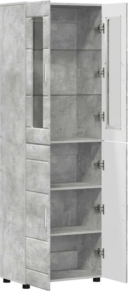 Vysoký bufet FLORIN 60 x 35 x 182 cm Betonově šedá 3397917