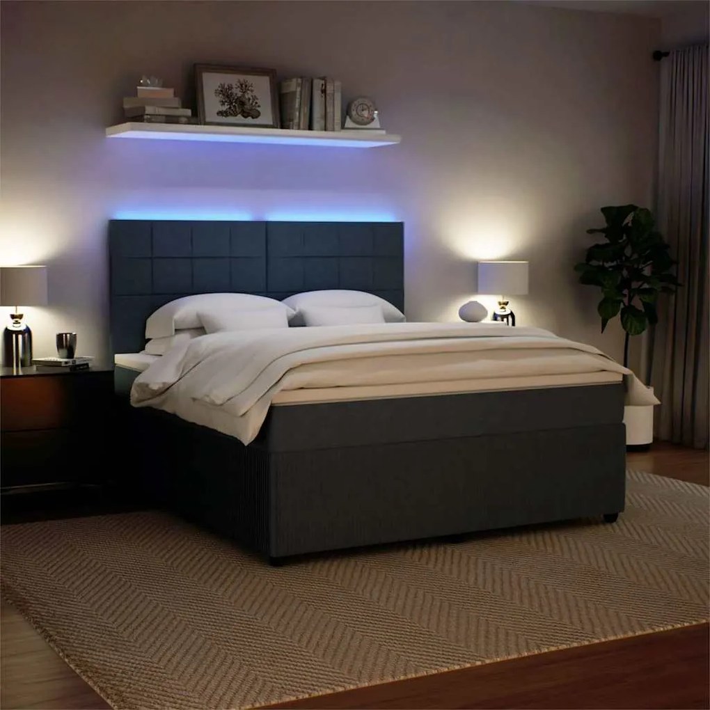 Box spring postel s matrací tmavě šedá 180x200 cm samet 3294707