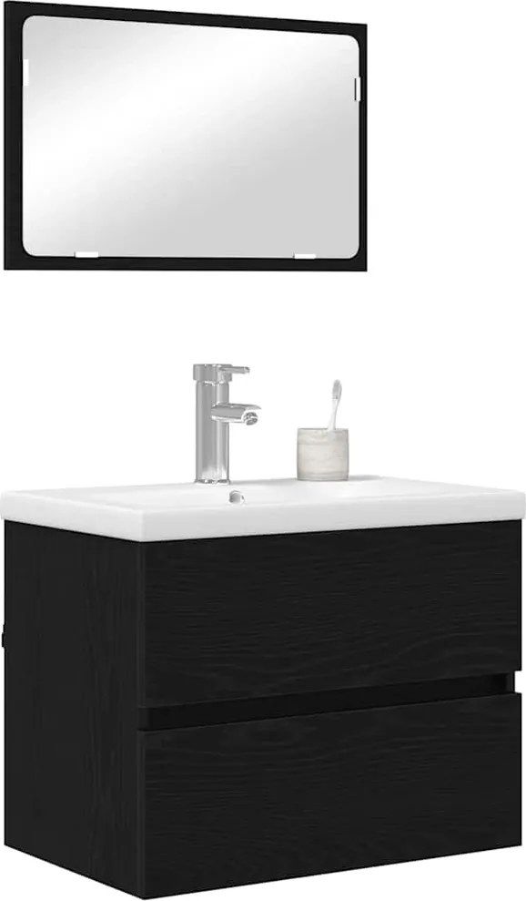 Sada koupelnového nábytku 3 ks Černý dub 61 x 39 x 45 cm 3393502