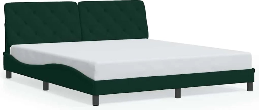 Rám postele bez matrace tmavě zelená 180 x 200 cm samet 3207938