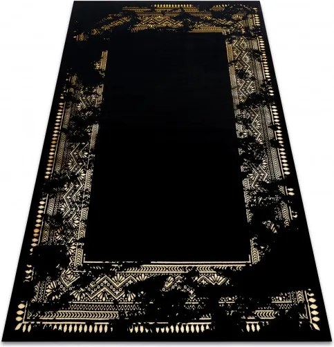 Dywany Łuszczów, AKCE: 200x290 cm Kusový koberec Gloss 408C 86 glamour black/gold, černá, chodba / předsíň