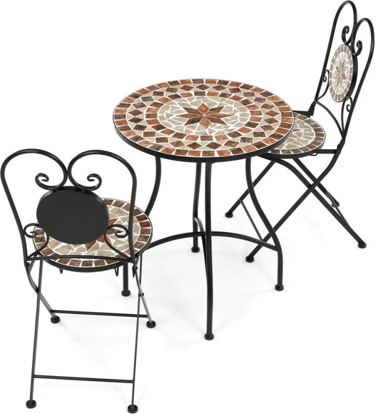 Zahradní set, kov, keramická mozaika, US1600 SET