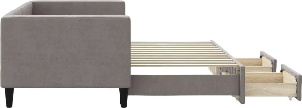 Válenda s přistýlkou a zásuvkami taupe 80 x 200 cm textil 3196612