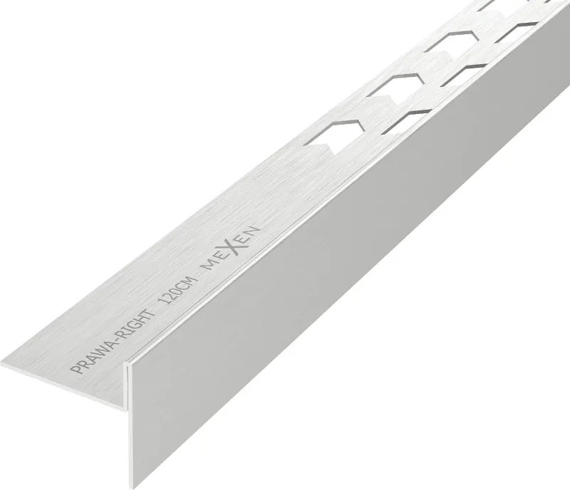 Mexen Line-B, spádová lišta 120 cm, pravá, broušená ocel, 181001120R