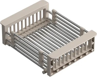 Nastavitelný košík do dřezu béžový/nerezový QUADRON