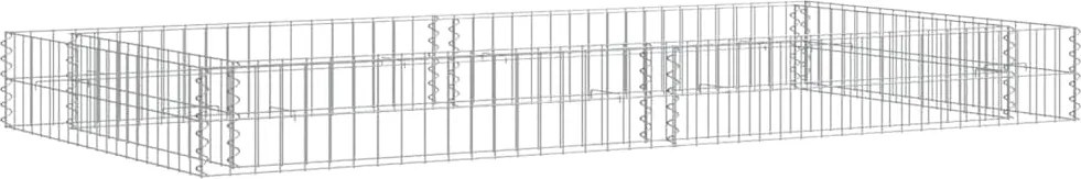 Gabionový vyvýšený záhon pozinkovaná ocel 200 x 100 x 20 cm 151312
