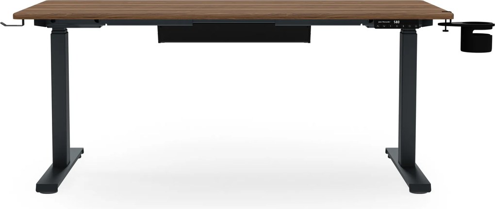 Elektrický stůl s regulací výšky ergonomický antracitový/ořech,1400x700 mm: ARIA