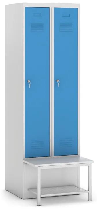 Kovos Šatní skříňka s lavičkou a policí, modré dveře, otočný zámek
